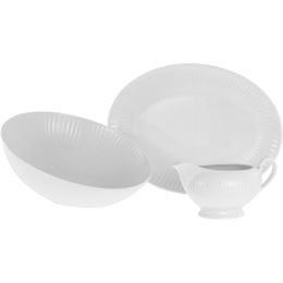 Creatable Servier-Set &raquo;Valencia, Servierset, 3-tlg&laquo; Elegant, Boho Chic wei&szlig; Porzellan Einheitsgr&ouml;&szlig;e