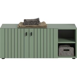 Home Affaire Sitzbank &raquo;TATIO, 106x43x37 cm, 2 T&uuml;ren, 2 offene F&auml;cher&laquo; Sitzbank und Sitzkissen, Garderobensitzbank, Sitzbank Flur mit Stauraum, 