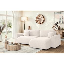 Home Affaire Ecksofa &raquo;VasbySuyal Schlafsofa 235cm L-Form mit Recamiere beidseitig montierbar&laquo; Designsofa mit Bettfunktion und Bettkasten, Ma&szlig;e B/T/H: 