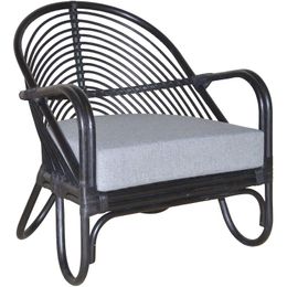 HOFMANN LIVING AND MORE Loungesessel Inklusive extra stark gepolsterten Sitzkissen, 1 Stk. tlg. Handgeflochten schwarz Bezug 100% Polyester Polyester,