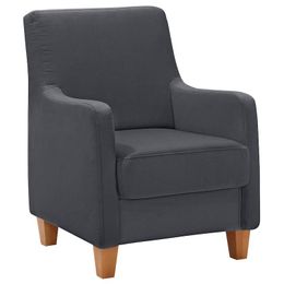 Home Affaire Sessel &raquo;Palmera, B: 70 cm&laquo; mit Federkern grau 100% Polyester;Struktur (100% Polyester);Luxus-Microfaser in Lederoptik (100% Polyester) 