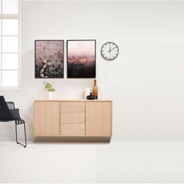 Sideboard &raquo;Mistral, Hochwertig Schrank, h&auml;ngend/stehend montierbar&laquo; mit T&uuml;ren und Schubladen, B: 133 cm, anpassungsbar Designm&ouml;bel wei&szlig; B/H/T: 133cm x