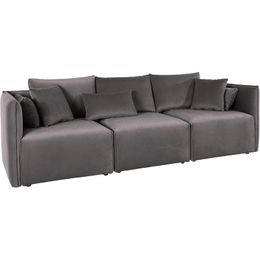 OTTO home 3-Sitzer &raquo;N&ouml;re&laquo; 3 Teile, in vielen Bezugsqualit&auml;ten und Farben s. auch "N&ouml;re" grau Samtoptik (100% Polyester);Struktur (100% Polypropylene);