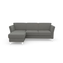 Sit & More sit&more Ecksofa &raquo;Visby L-Form&laquo; wahlweise mit Schlaffunktion und Bettkasten, frei im Raum stellbar grau B/H/T: 248cm x 87cm x 162cm, Struktur fein, 