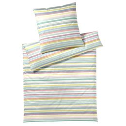 Elegante Bettw&auml;sche &raquo;Tapes&laquo; 2 Stk. angenehmes Hautgef&uuml;hl blau Mako-Batist, Obermaterial: 100% Baumwolle B/L: 155cm x 220cm, 1 Stk., 1 Stk., Mako-Batist, B/L: 