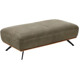 Die PlanBar Hocker &raquo;PN-EM18063 Breite 135&laquo; hochwertige Kaltschaumpolsterung, stylische Metallf&uuml;&szlig;e gr&uuml;n B/H/T: 135cm x 43cm x 70cm, Anilinleder