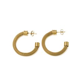 Aniston Jewelry & Watches Damen Aniston JEWELRY & WATCHES Paar Creolen &raquo;Schmuck Geschenk Edelstahl Ohrschmuck Ohrringe Mesh-Optik&laquo; Made in Germany 