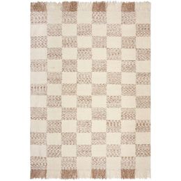 FLAIR RUGS Teppich &raquo;Eric&laquo; rechteckig 4 mm H&ouml;he Boucle-Effekt, Hoch-Tief-Flor beige Baumwolle, Polyester, Wolle B : 160cm 1 Stk., 4mm, L: 230cm