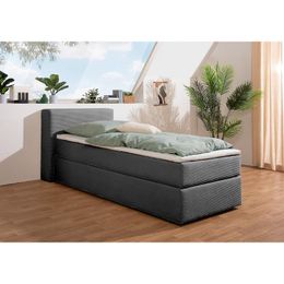 Home Affaire Boxspringbett &raquo;&Aring;by&laquo; In Cord Bezug, wahlweise mit und ohne Matrazte erh&auml;ltlich grau Cord inkl. Matratze/inkl. Topper, Liegefl&auml;che B/L: 