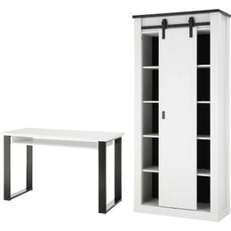 Home Affaire Schrank-Set &raquo;SHERWOOD&laquo; 2 Stk. tlg. wei&szlig; B/H/T: 220cmcm x 201cmcm x 60cmcm
