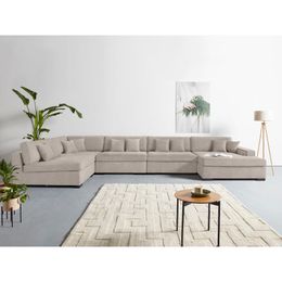 Home Affaire Wohnlandschaft &raquo;Skara XXL U-Form&laquo; Lounge-Sofa XXL mit Federkern-Polsterung, in vielen Bezugsvarianten beige 100% Polyester B/H/T: 510cm x