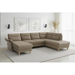 Sit & More sit&more Wohnlandschaft &raquo;Pamela U-Form, B: 292 cm, optional Schlaffunktion & Armteilverstellung&laquo; mit Federkern braun 100% Polyester B/H/T: 292cm x 