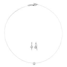 Firetti Damen Ohrring und Ketten Set &raquo;Schmuck Geschenk Silber 925 Ohrringe Halskette mit Anh&auml;nger Solit&auml;r&laquo; (Set, 2 Stk. tlg.) mit Zirkonia (synth.) 