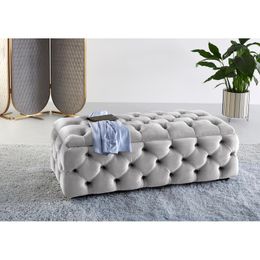 Home Affaire Polsterhocker &raquo;KALINA, hochwertige Knopfheftung, B/T/H: 120/55/45 cm&laquo; mit Staufach und innenliegenden Laschen zur besseren Aufbewahrung 
