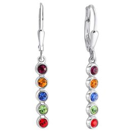 Firetti Damen Paar Ohrh&auml;nger &raquo;Schmuck Geschenk Silber 925 Ohrschmuck Patentbrisur Regenbogen&laquo; mit Kristallstein silber Silber 925 (Sterlingsilber)