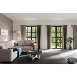 HOMING Vorhang &raquo;Velia&laquo; verdeckte Schlaufen 1 Stk. tlg. Fertigschal silber Polyester 245cm, verdeckte Schlaufen, 140cm