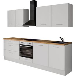 IMPULS K&Uuml;CHEN K&uuml;chenzeile &raquo;"Kopenhagen", Ausrichtung w&auml;hlbar, Schubk&auml;sten mit Soft-Close&laquo; Set, vormontiert, wahlweise mit E-Ger&auml;ten, Breite 260 cm B/H
