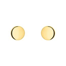 Amor Damen Paar Ohrstecker &raquo;Pl&auml;ttchen, Kreis, rund&laquo; Made in Germany gold Gelbgold 375
