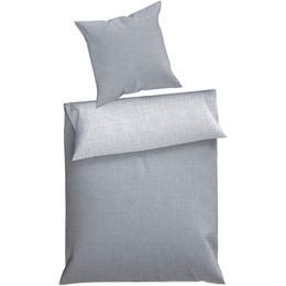 Dyckhoff Wendebettw&auml;sche &raquo;Uni&laquo; 2 Stk. Baumwolle, Renforc&eacute;, 100x135, Baby, Unifarben Meerblau, Rei&szlig;verschluss Renforc&eacute;, Obermaterial: 100% Baumwolle B/L: 155cm 