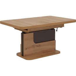 Hela Couchtisch mit Funktion, ausziehbar und h&ouml;henverstellbar braun B/H/T: 110cm x 58cm x 70cm, Mittelauszugmit Einlegeplatte
