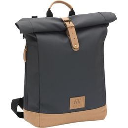 fillikid Wickelrucksack &raquo;Rolltop Berlin stone grey&laquo; Reflektoren inkl. Wickeltunterlage grau B/H/T: 39cm x 53cm x 16cm Wickelrucksack