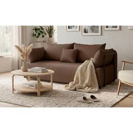 Collection AB Schlafsofa &raquo;Maria, B: 191 cm, Liegefl. 143x190 cm&laquo; Schlaffunktion,Bettkasten,Bonnelfederkern,Moderne Armlehnen aus Metall braun 100%