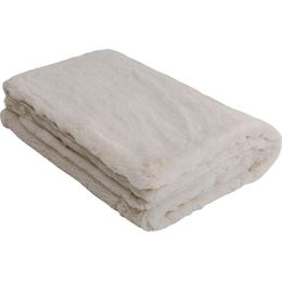 KARE Tagesdecke &raquo;Wohndecke Mika, Kunstfelldecke, 150x200 cm&laquo; flauschig und warm beige Polyester B/L: 150cm x 200cm