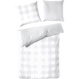 Primera Bettw&auml;sche &raquo;Basic Perkal&laquo; 2 Stk. im modernen Karodesign grau Perkal, Obermaterial: 100% Baumwolle B/L: 155cm x 220cm, 1 Stk., 1 Stk., Perkal, B/L: 