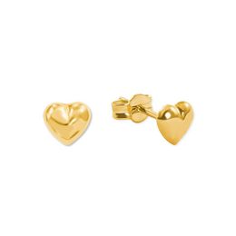 Amor Damen Paar Ohrstecker &raquo;Herz&laquo; gold 5mm, Gelbgold 375