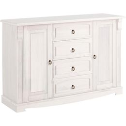 OTTO home Sideboard &raquo;Anna&laquo; Gesamtma&szlig;e (B/T/H): ca. 140/44/88 cm, Kommode, Breite 140 cm, 4 Schubladen, 2 T&uuml;ren, Massivholz, FSC wei&szlig; Massivholz B/H/T: