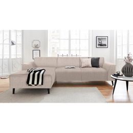 DOMO collection Ecksofa &raquo;Amora, inkl. Federkern, hoher Sitzkomfort, Breite 268 L-Form&laquo; Komfortsitzh&ouml;he 47 cm, Fu&szlig;h&ouml;he passend f&uuml;r g&auml;ngige Saugroboter!