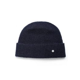 Pearlwood Herren Pearlwood Strickm&uuml;tze &raquo;MATS&laquo; Feinripp, Wollanteil, breiter Umschlag, w&auml;rmend blau Einheitsgr&ouml;&szlig;e