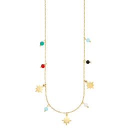 Aniston Jewelry & Watches Damen Aniston JEWELRY & WATCHES Edelstahlkette &raquo;gelbgoldfarben mit bunten Steinen&laquo; mit Zirkonia (synth.) gold Edelstahl, L: 