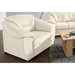 Sit & More sit&more Sessel &raquo;Savoni&laquo; wei&szlig; NaturLEDER : Bitte beachten Sie, dass Lederbez&uuml;ge mehr N&auml;hte aufweisen als Stoffbez&uuml;ge.;Struktur ( 100% Polyester);