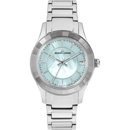 Jacques Lemans Damen Quarzuhr &raquo;Venice&laquo; Armbanduhr, Damenuhr, Edelstahlarmband, Perlmutt-Zifferblatt, Datum silber Einheitsgr&ouml;&szlig;e