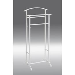 HAKU Herrendiener &raquo;Anzugst&auml;nder, Dressboy, Kleiderboy, Kleiderbutler, Stiller Diener&laquo; Freiform - aus Metall -B/T/H 48/36/107 cm wei&szlig; Metall 