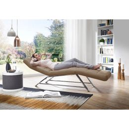 W.Schillig Relaxliege &raquo;daily dreams bequem und elegant, B/T 75/170cm&laquo; Funktionsliege wahlweise mit Motor, Gestell Chrom, Breite 75 cm braun Longlife 