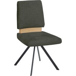 massivline&more Esszimmerstuhl &raquo;Br&uuml;gge 300&laquo; () 1 Stk. gr&uuml;n Holzwerkstoff, Metall, Stoff B/H/T: 48cm x 92cm x 59,5cm, 1 Stk., Microfaser Struktur (100%