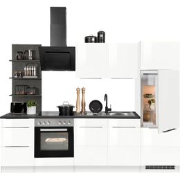 KOCHSTATION K&uuml;chenzeile &raquo;KS-Brindisi&laquo; Breite 270 cm, wahlweise mit E-Ger&auml;ten, mit MDF-Fronten und Regal wei&szlig; B/H/T: 270cm x 200cm x 60cm, ohne E-