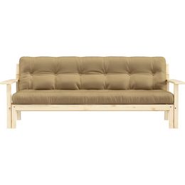 Karup Design Schlafsofa &raquo;Unwind&laquo; Mit Holzstruktur, inkl. Futonmatratze, Liegefl&auml;che 130x190 cm gelb B/H/T: 190cm x 14cm x 92cm, Baumwollmix
