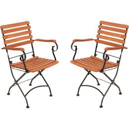 Garden Pleasure Klappstuhl &raquo;WIEN&laquo; (Set) 2 Stk.2er Set braun Massivholz B/H/T: 56cm x 89cm x 58cm, 2 Stk.