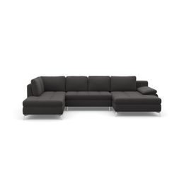 Sit & More sit&more Wohnlandschaft &raquo;Latigo U-Form&laquo; mit Recamiere, wahlweise mit Schlaffunktion und Bettkasten grau B/H/T: 326cm x 201cm, Luxus-Microfaser, 