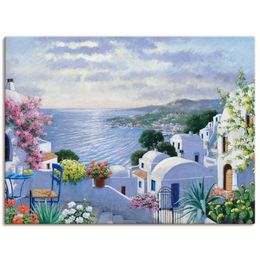 Artland Wandbild &raquo;Funkelndes Griechenland&laquo; Gew&auml;sser 1 Stk. tlg. als Leinwandbild, Poster in verschied. Gr&ouml;&szlig;en bunt Leinwand B/H/T: 80cm x 60cm, Leinwandbild 