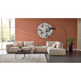 Musterring Wohnlandschaft &raquo;JustB! PM200 bequem, wahlw. Sitzvorzug, Breite 395cm, Holzsockel&laquo; Anreihsofa Armteil links, Eckteil rechts und Hocker. Elekt. 