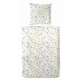 Primera Bettw&auml;sche &raquo; Soft-Seersucker-Bettw&auml;sche Bl&uuml;mchen&laquo; 2 Stk. mit bunten Blumen blau Seersucker, Obermaterial: 100% Baumwolle B/L: 135cm x 200cm, 1 Stk., 1