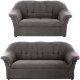 DOMO collection Polstergarnitur &raquo;Pegnitz&laquo; Set, 3-Sitzer & 2-Sitzer-Set grau 95% Polyester, 5% Nylon Chenille-Optik