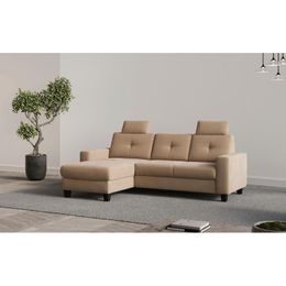 OTTO home Ecksofa &raquo;Varese&laquo; wahlweise mit Schlaffunktion und Bettkasten braun 100% Polyester B/H/T: 239cm x 91cm x 164cm, Luxus-Microfaser ALTARA 