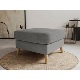 OTTO home Polsterhocker &raquo;MARSEILLE&laquo; Massivholzbeine Eiche, Landhausstil, Wellenunterfederung grau 68% Polypropylene, 32% Polyester B/H/T: 70cm x 47cm 