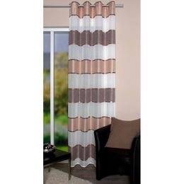 Home Wohnideen Vorhang &raquo;WALTERS&laquo; &Ouml;sen 1 Stk. tlg. HxB: 245x140, Querstreifen braun Jacquard, Polyester 245cm, &Ouml;sen, 140cm