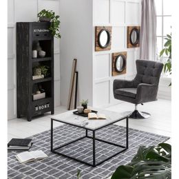 Sit Couchtisch &raquo;Wien aus Marmor mit Metallgestell &ndash; quadratisches Design&laquo; Echter Marmor mit gerader Kante & stabilem Metallgestell schwarz B/H/T: 75cm